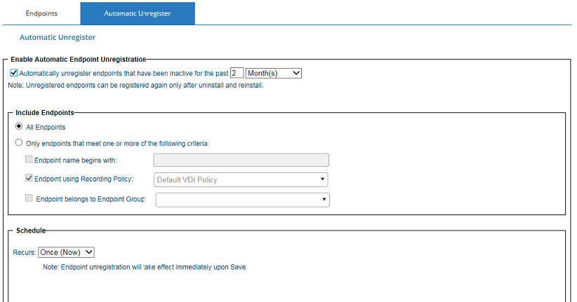 Automatically Unregistering Endpoints
