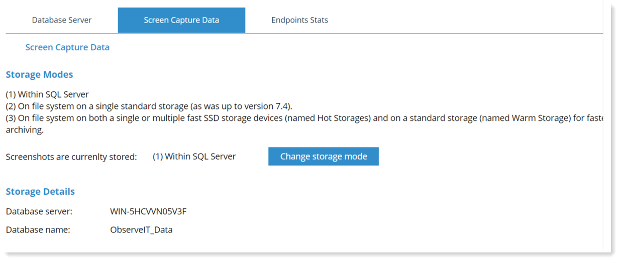 Configuring Screenshot Storage
